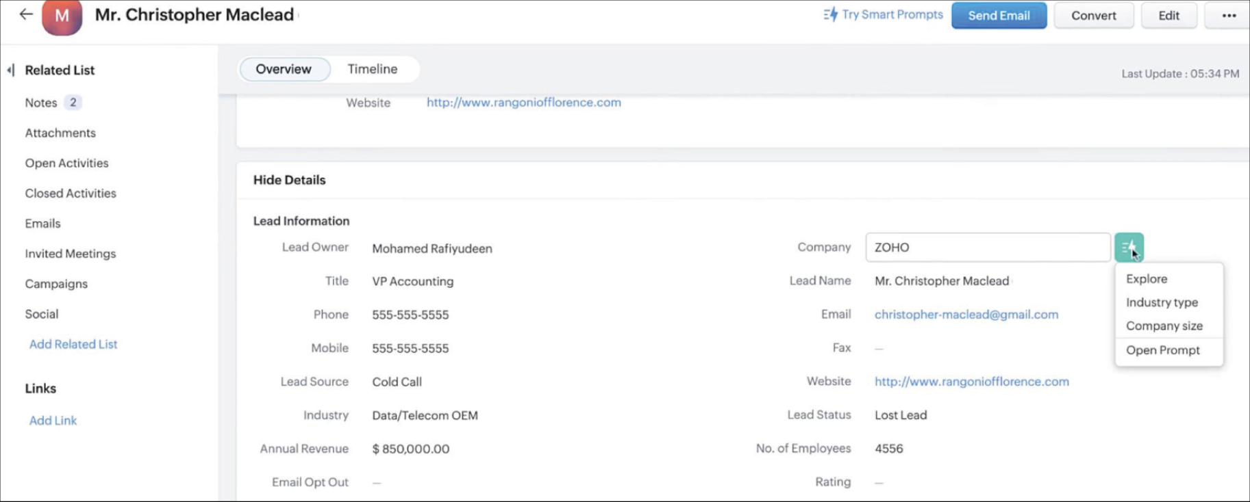 Zoho CRM embraces Open AI integration for Zia with Goldstar IT